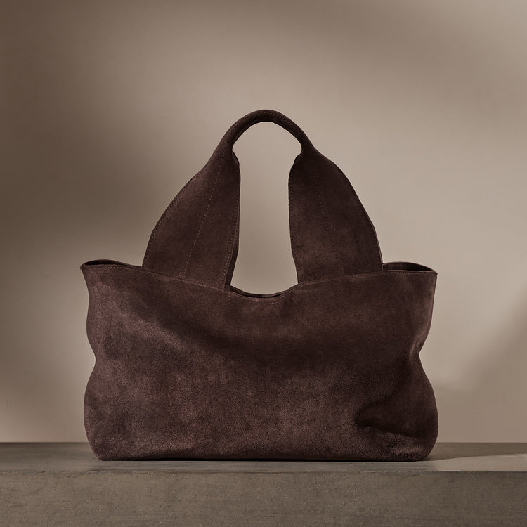 Suede Tote Bag - Cafe | James Perse Los Angeles