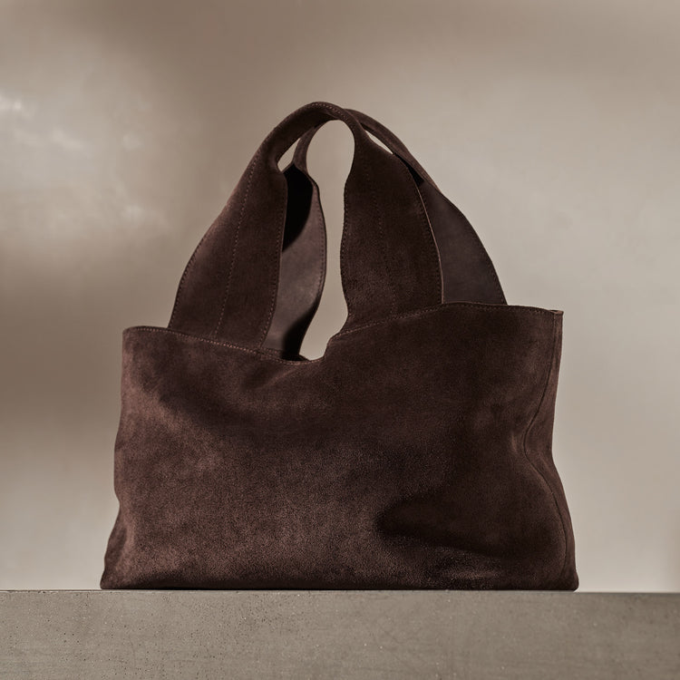 Suede Tote Bag - Cafe | James Perse Los Angeles