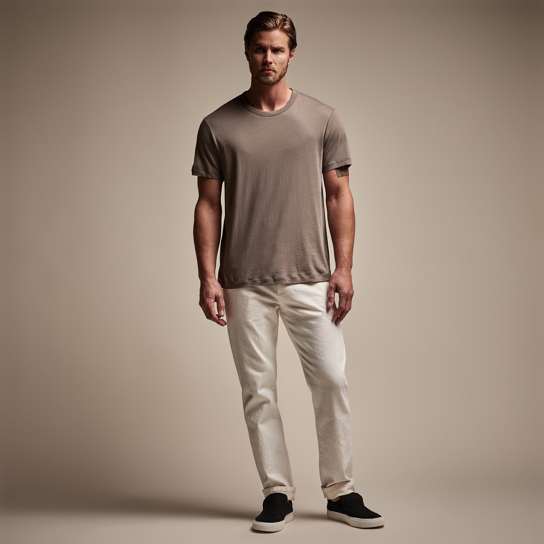 Brushed Lotus Crew - Burro | James Perse Los Angeles