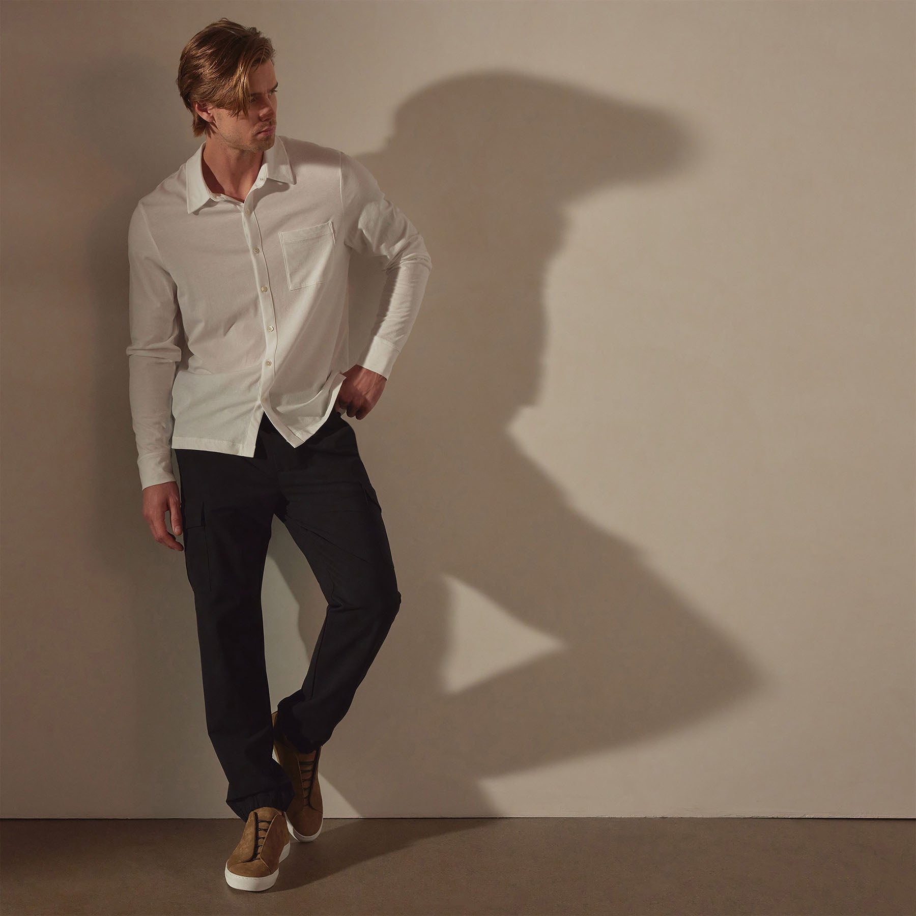 Clean Finish Jersey Shirt - White | James Perse Los Angeles