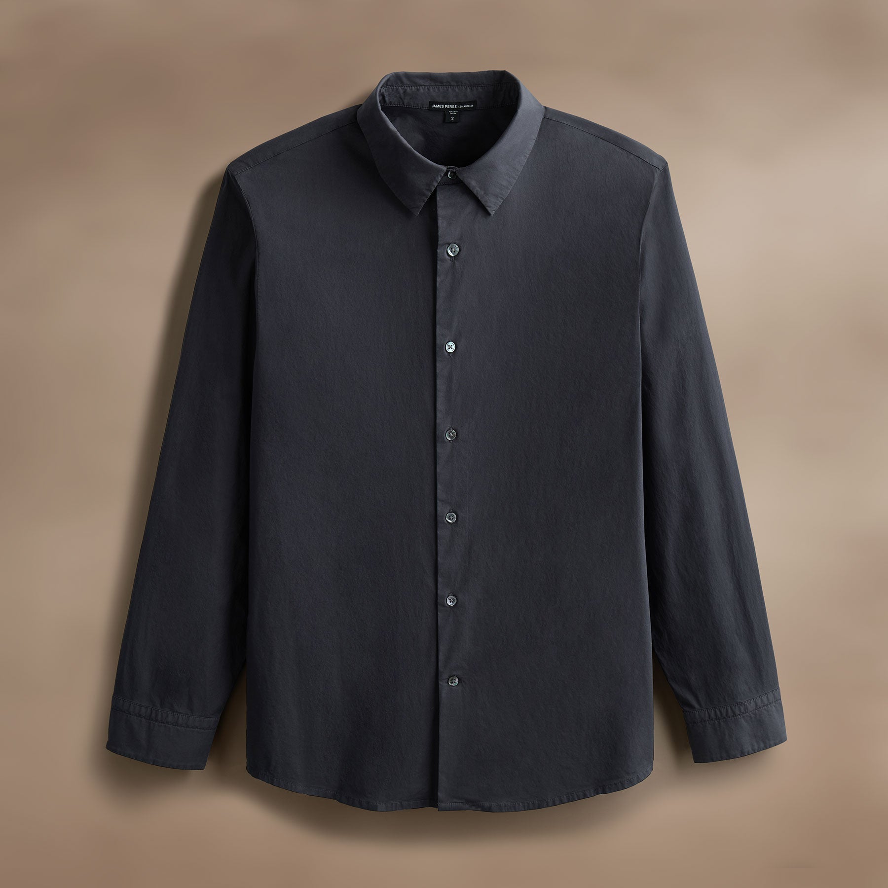 Stretch Poplin Shirt - Asphalt | James Perse Los Angeles