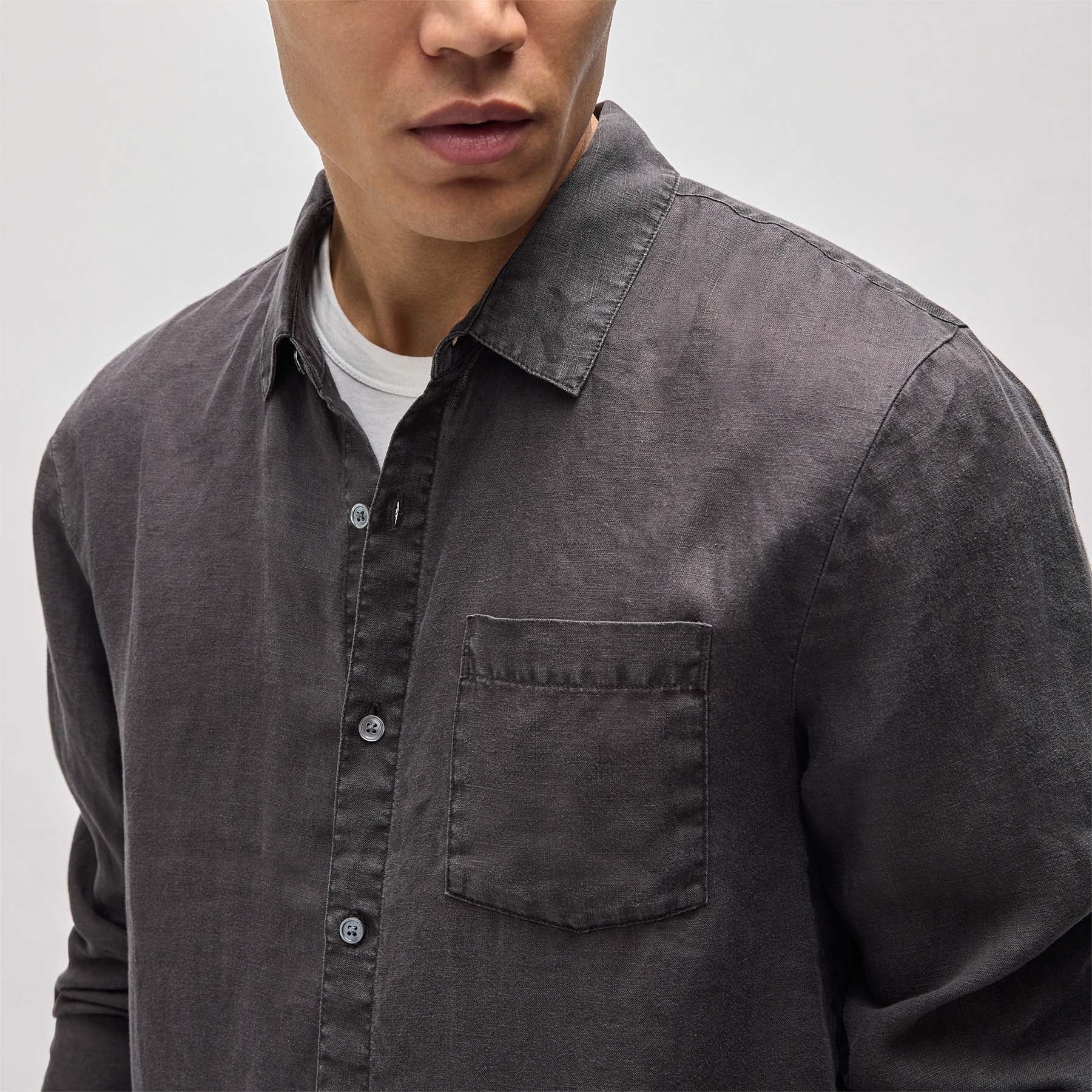 Lightweight Linen Shirt - Magma Pigment | James Perse Los Angeles