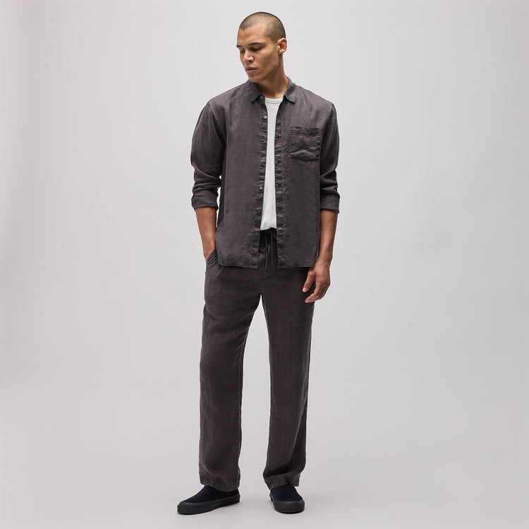 Lightweight Linen Shirt - Magma Pigment | James Perse Los Angeles