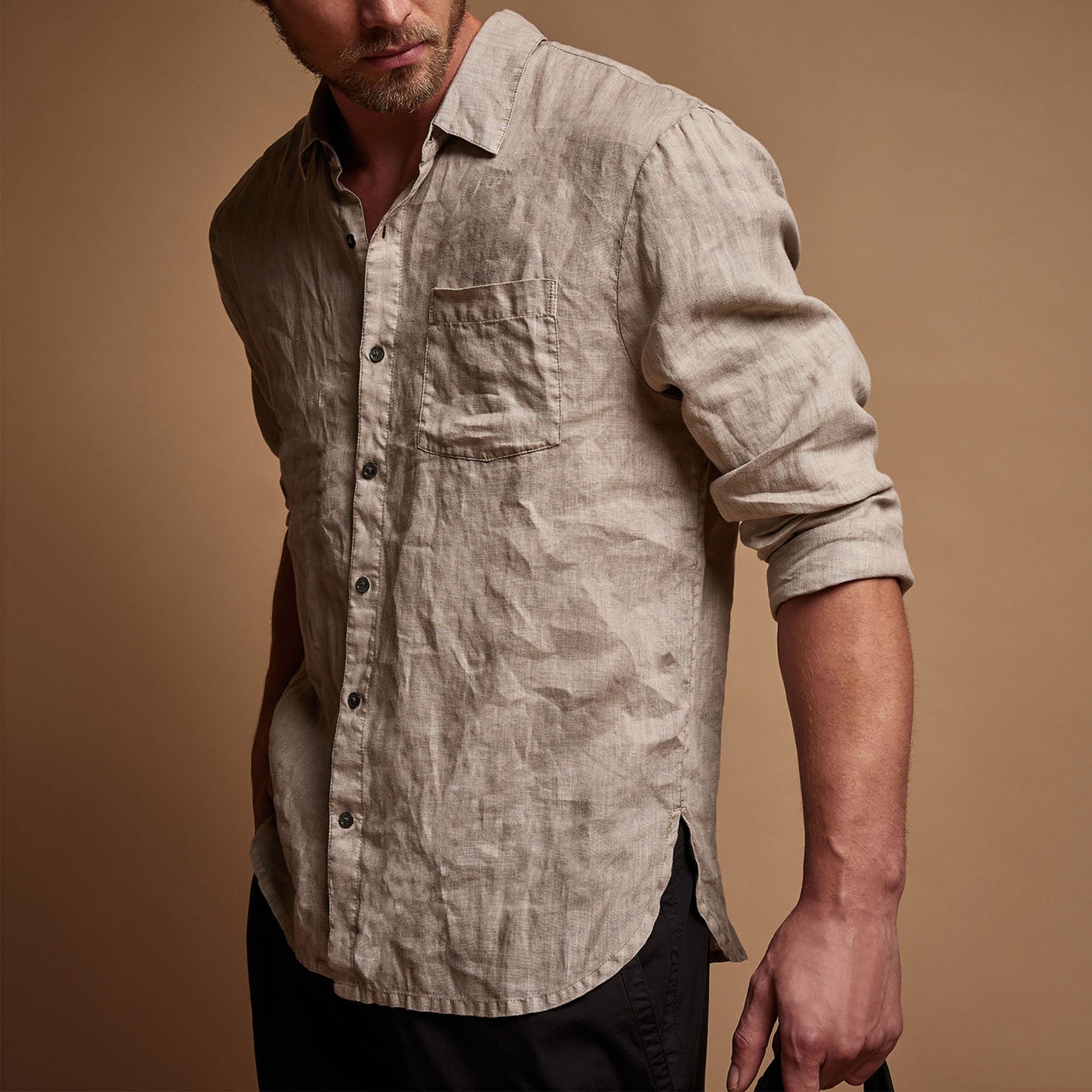 Lightweight Linen Shirt - Mineral Pigment | James Perse Los Angeles