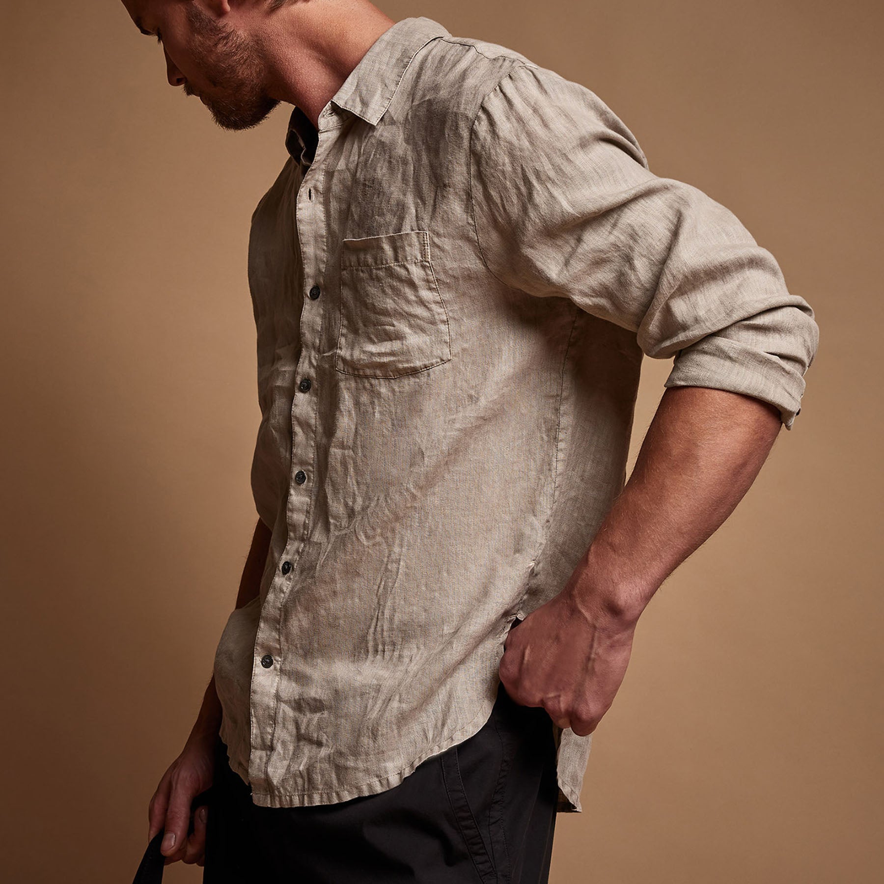 Lightweight Linen Shirt - Mineral Pigment | James Perse Los Angeles