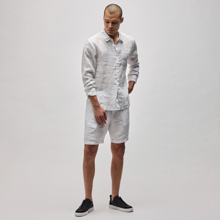 Lightweight Linen Shirt - White | James Perse Los Angeles