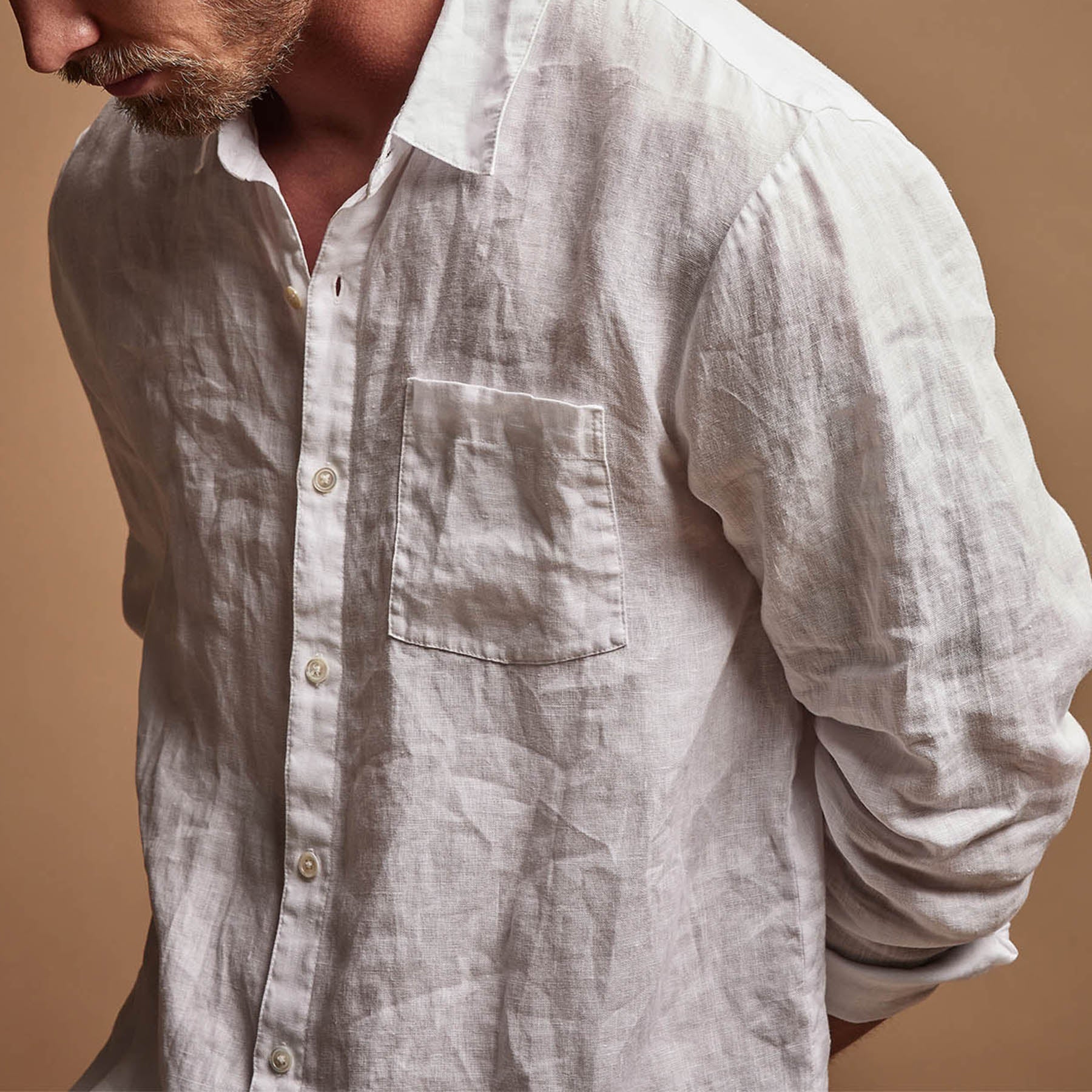 Lightweight Linen Shirt - White | James Perse Los Angeles