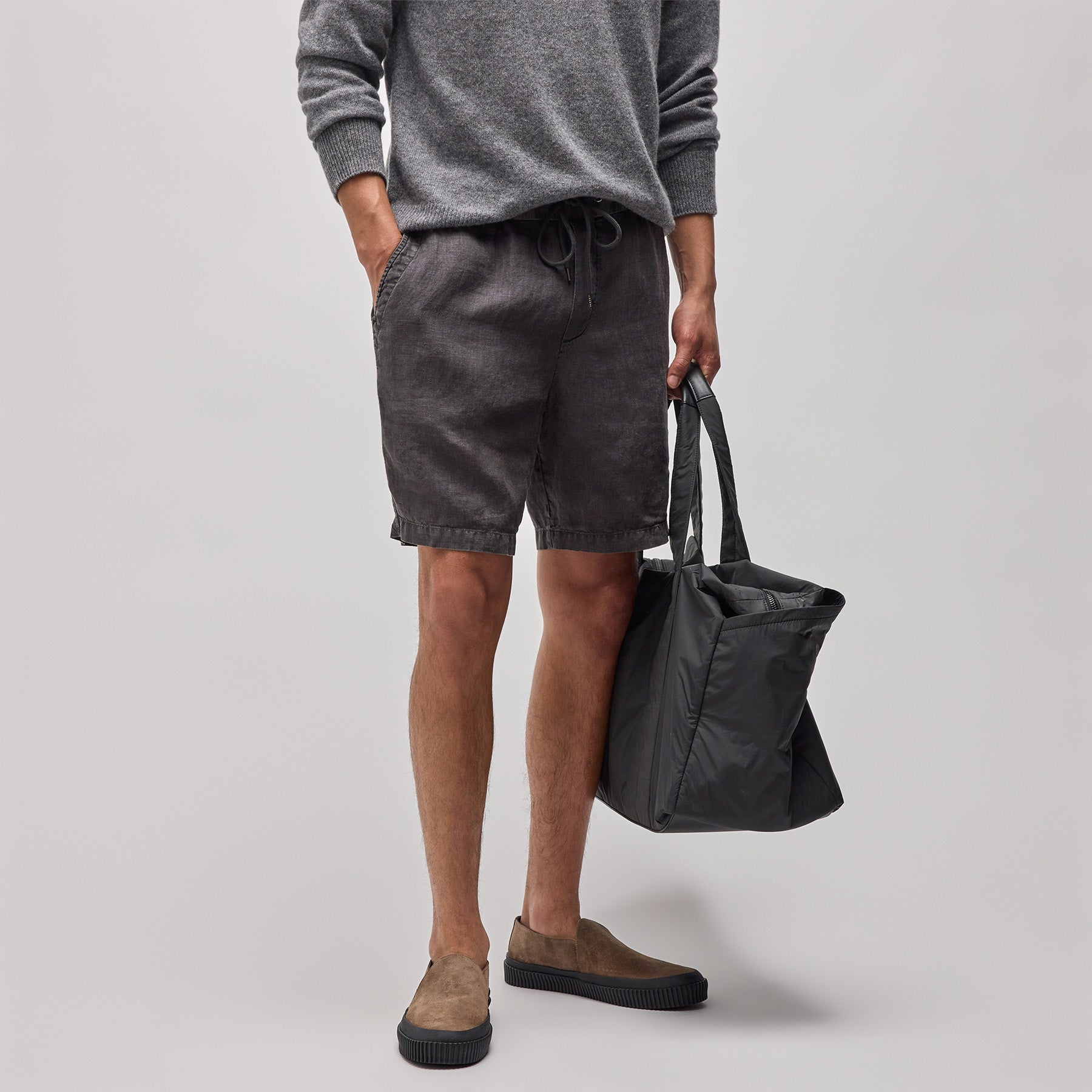 Relaxed Fit Linen Short - Magma Pigment | James Perse Los Angeles
