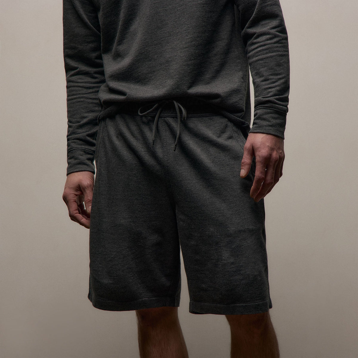 Fine French Terry Short - Heather Charcoal | James Perse Los Angeles