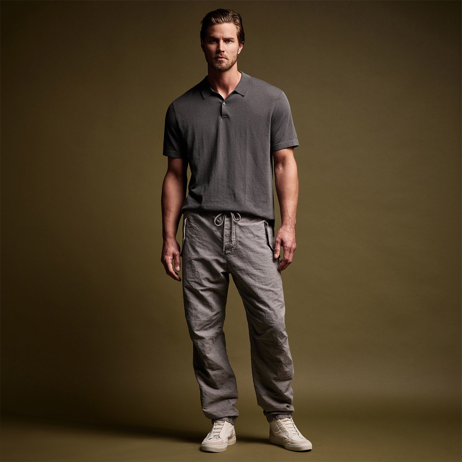 Textured Flight Pant - Silver Grey Pigment | James Perse Los Angeles