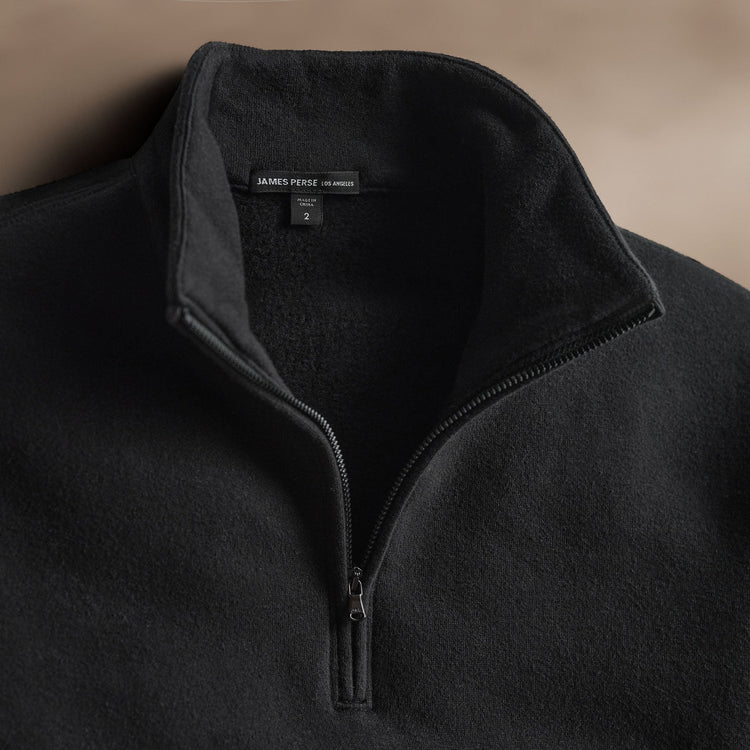Cozy Half Zip - Black | James Perse Los Angeles
