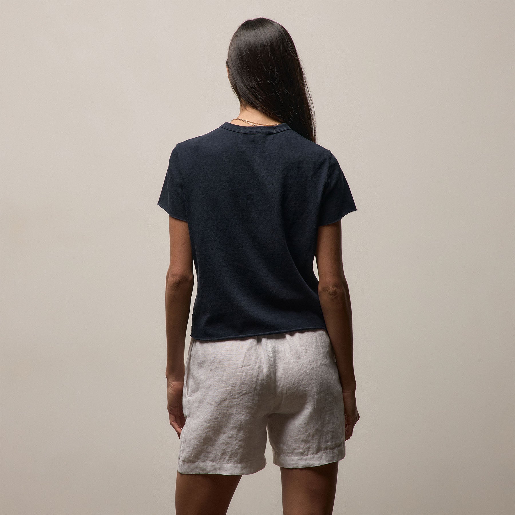 Slub Jersey Shrunken Tee - Classic Navy | James Perse Los Angeles