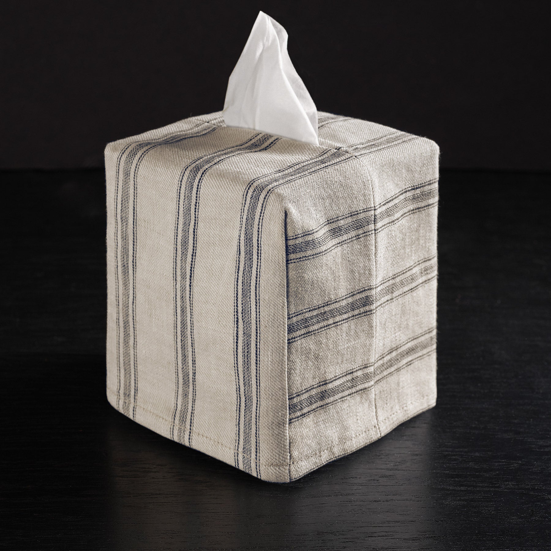 Stripe Tissue Box Cover - Natural Stripe | James Perse Los Angeles