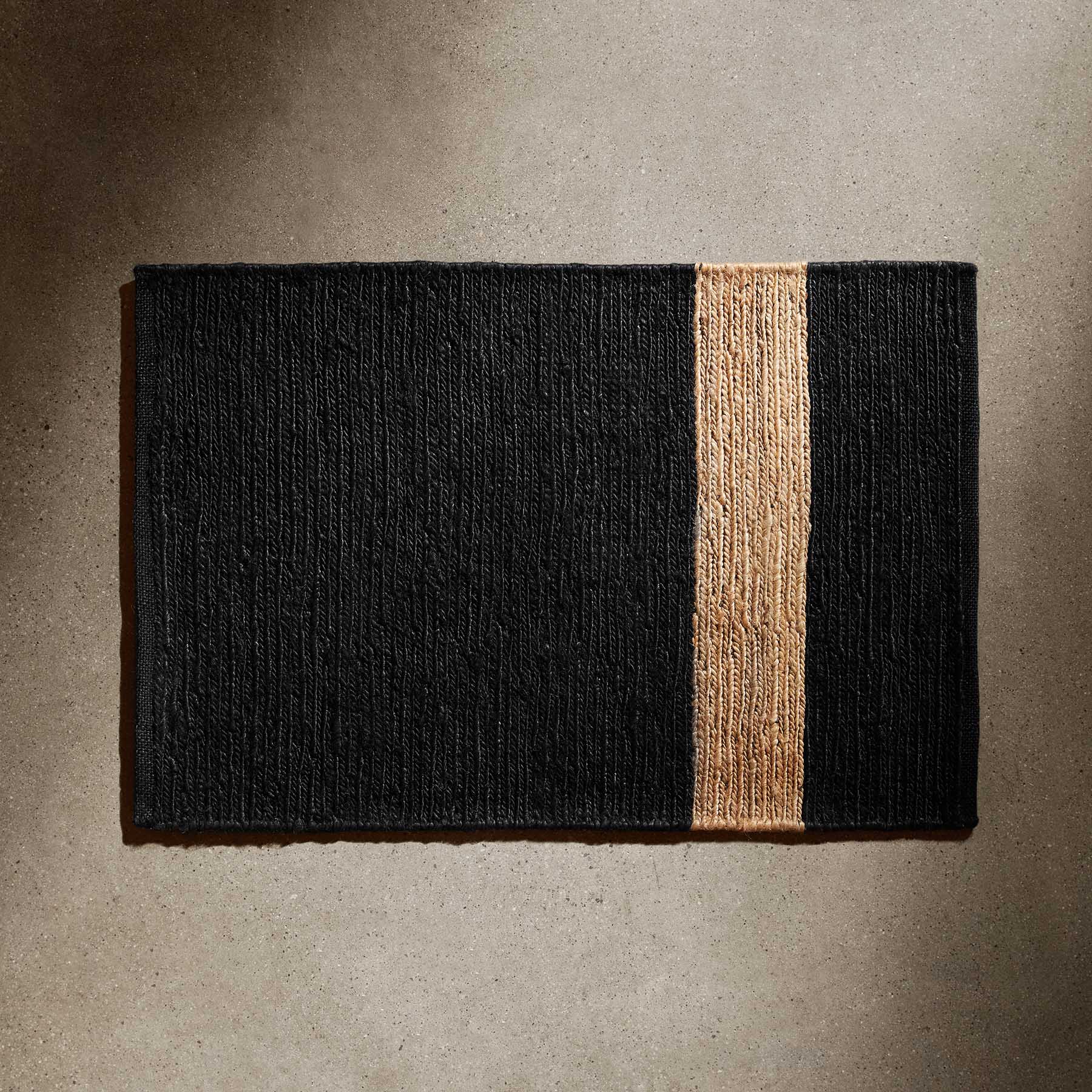 Jute Entry Mat - Charcoal/Natural Stripe | James Perse Los Angeles
