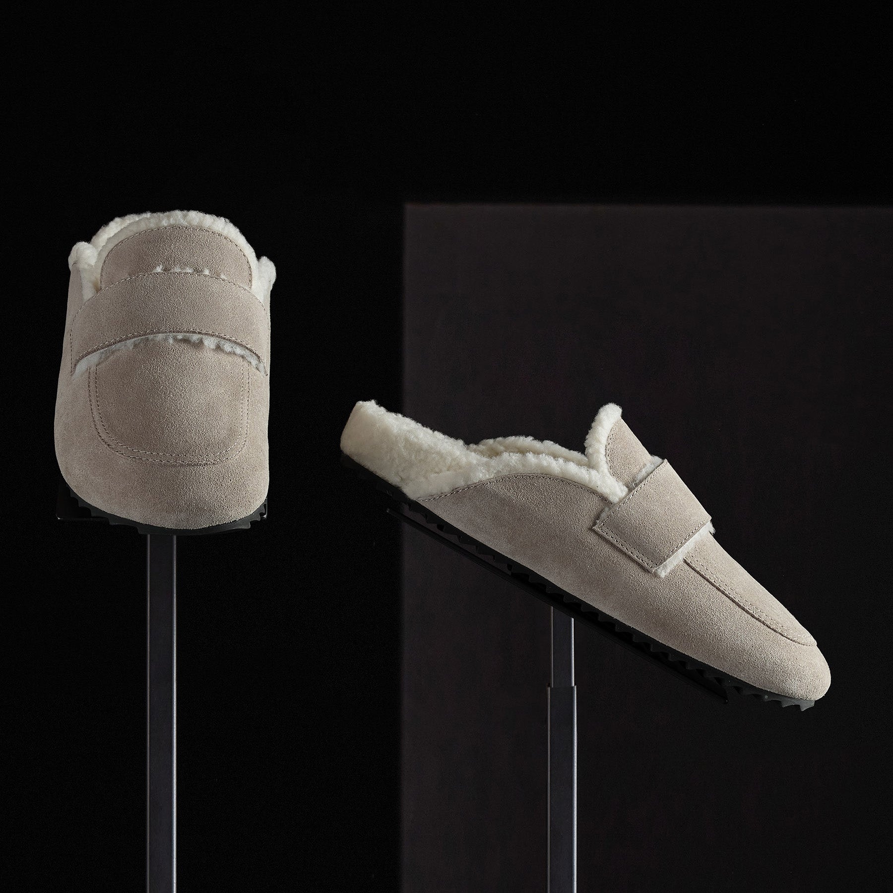 Women's Suede Shearling Loafer - Earth/Ivory | James Perse Los Angeles