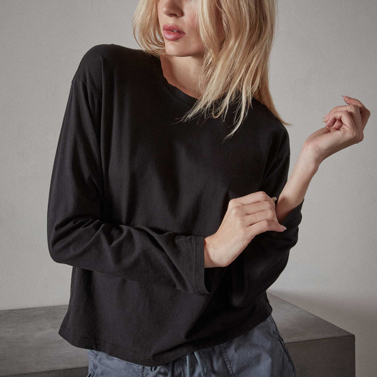 Vintage Boxy Tee - Black | James Perse Los Angeles