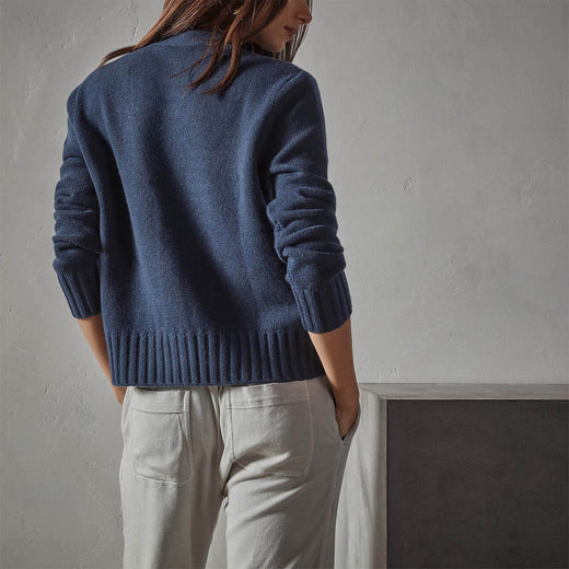 Shrunken Recycled Cashmere Cardigan - Prussian | James Perse Los Angeles